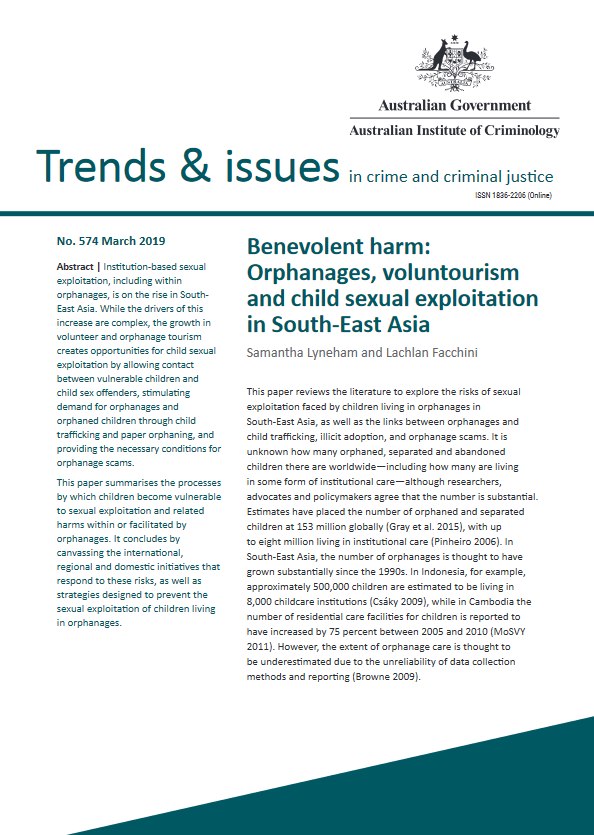 Benevolent Harm: Orphanages, Voluntourism and Child Sexual Exploitation ...