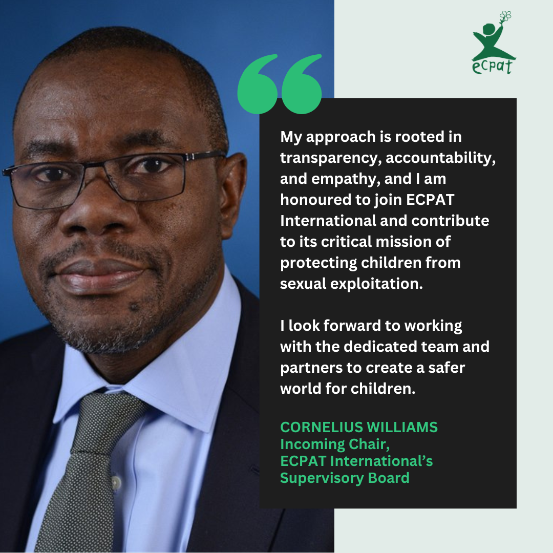 ECPAT International Welcomes Cornelius Williams as New Chair of Board ...