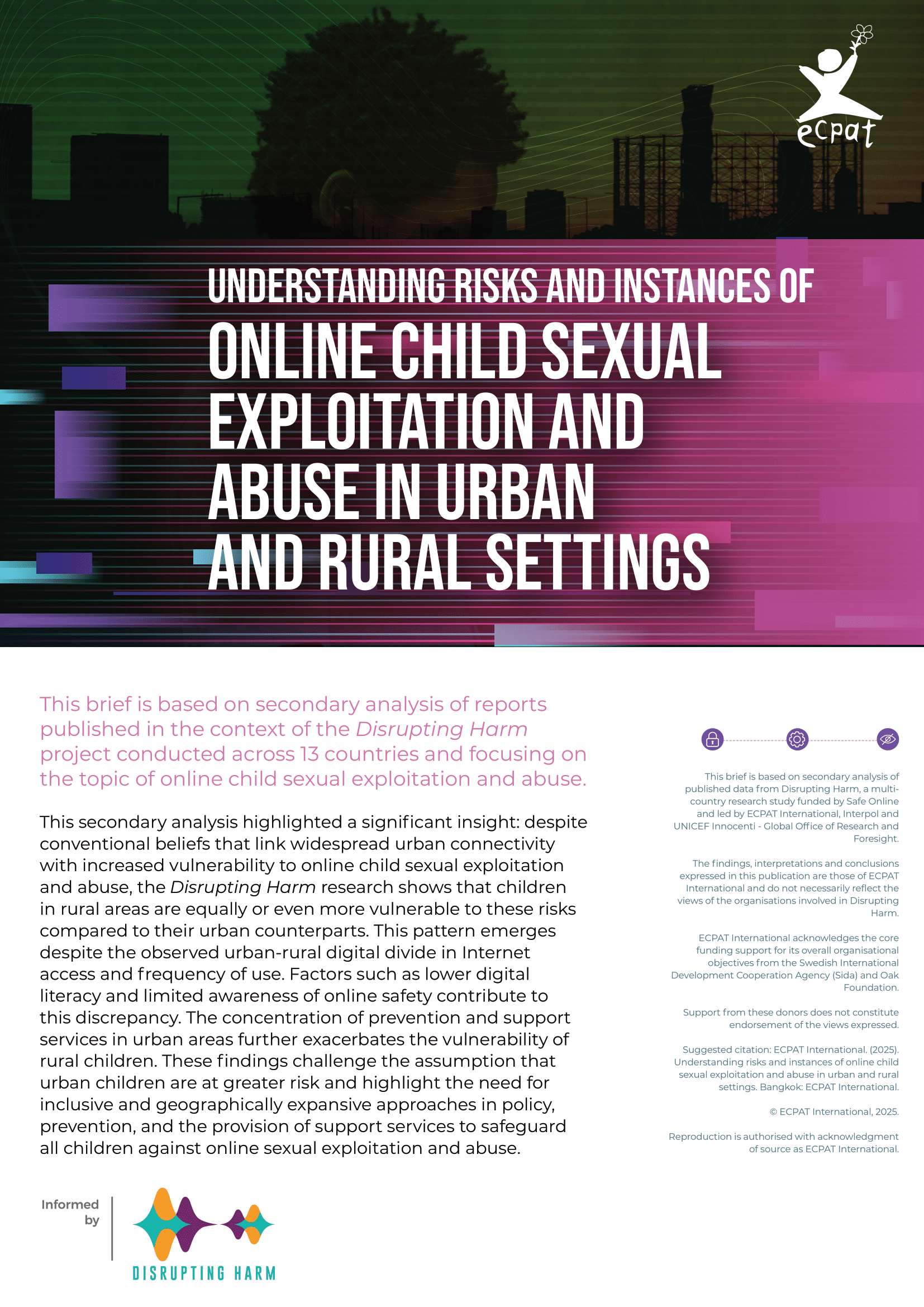 Understanding risks and instances of online child sexual exploitation and abuse in urban and ...